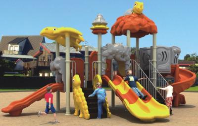 China kids plastic outdoor playground with double slide and spiral slide for sale