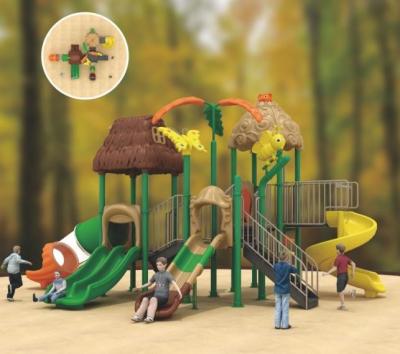 China children's play equipment swings with tube slide and spiral slide for sale
