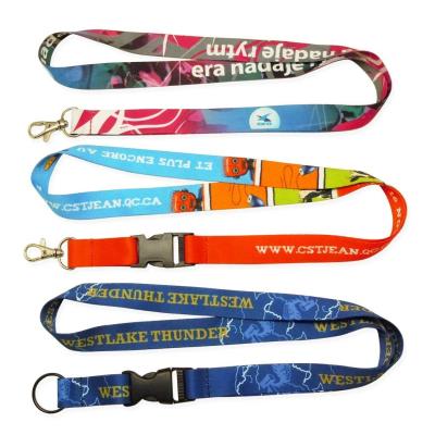 China Custom-made colorful Flat polyester / Nylon /  heat transfer / tube /cord / woven lanyard for sale