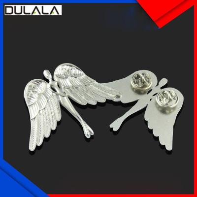China Custom Top quality cheap 2D nickel palting Iron lapel pin without enamel color for sale