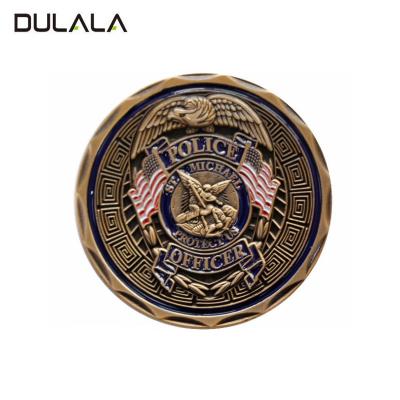 China Die struck Zinc alloy soft enamel challenge coin with  double sides design for sale