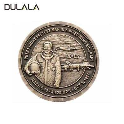 China 3D design antique bronze plating Die struck copper coin without coloring for sale
