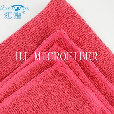 China Pano de limpeza de Microfiber da cor vermelha de toalha de mão de MIcrofiber do fornecedor de HUIJIE PARA o uso home à venda