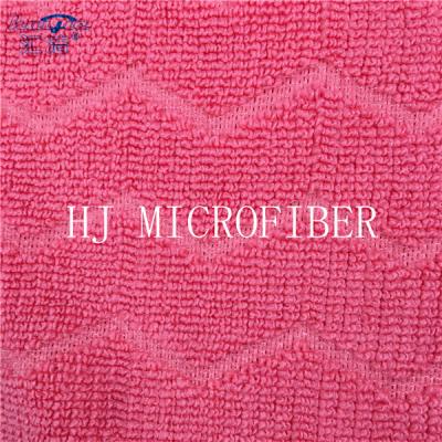 China Watermelon Red Color Microfiber Jacquard Fabric For Cleaning Cloth Using for sale