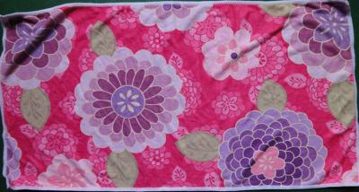China Weft gebreide bloem drukte de schoonmakende doek van 30*60 microfiber, microfiber huis usaging handdoek Te koop