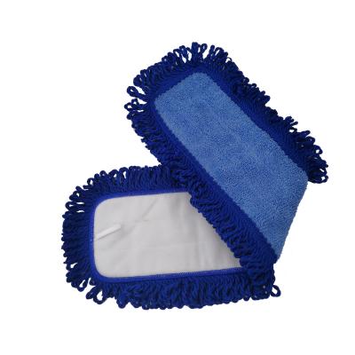 China 13x62cm Bestrooiend Nat de Zwabberstootkussen van Leeswijzers Blauw Microfiber voor Schoonmakend Huishouden Te koop