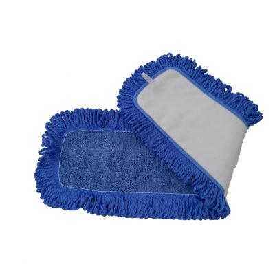 China 13x62cm Bestrooiend Nat de Zwabberstootkussen van Leeswijzers Blauw Microfiber voor Schoonmakend Huishouden Te koop