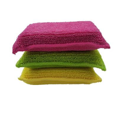 China Groene Dishwashing 3cm de Schoonmakende Doek van Sponsmicrofiber Opnieuw te gebruiken voor Keuken Te koop