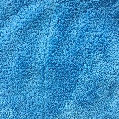 中国 80%ポリエステルMicrofiberの清拭布の青い珊瑚の羊毛25x30をステッチする裏編み 販売のため