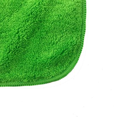 中国 ポリエステル ポリアミドのMicrofiberの清拭布の緑の珊瑚の羊毛30x30 販売のため