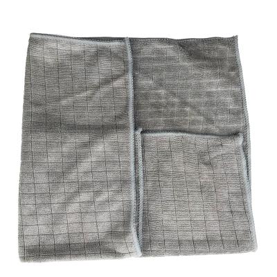 中国 灰色のWeft大きい格子Microfiberの清拭布80%ポリエステル20% Polyamid 販売のため