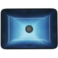 China Turquoise Rectangular Wash Hand Basin Bathroom Sinks Top Mount for sale
