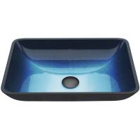 China Turquoise Rectangular Wash Hand Basin Bathroom Sinks Top Mount for sale