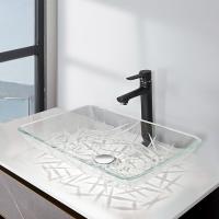 China CNC Engraving Bathroom Wash Basins Rectangular Counter Top Scratch Resistant Super Clear for sale