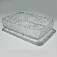 China Rectangular Glass Wash Basin Table Top 12 Inch Crystal Clear for sale