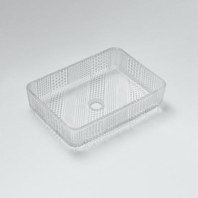 Cina Bagno lavandino quadrato cristallino 460mm 330mm 105mm lavandino a mano in vendita