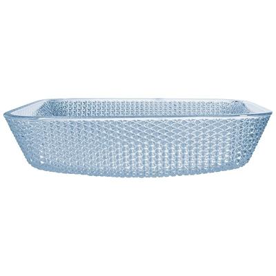 Cina Vetro quadrato blu Crystal Hand Wash del lavandino del bagno della nave dell'acqua in vendita