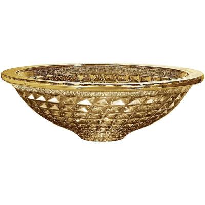 Cina Mano dorata cromata Crystal Bathroom Vanity moderno del lavaggio del lavandino della ciotola di vetro trasparente in vendita