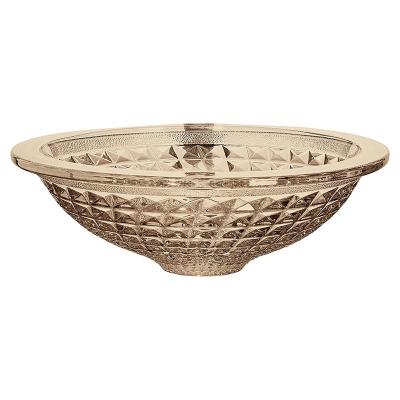 Cina Forma di imbuto domestica del bagno della mano di Champagne Crystal Wash Basins Circular Wash in vendita