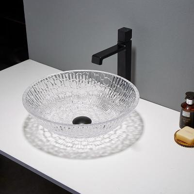Cina Ciotola di vetro artistica rotonda del lavandino della nave di Crystal Wash Basins 130mm dell'hotel per il bagno domestico in vendita
