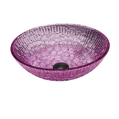 Cina bacino della ciotola del bagno di porpora di 395mm Crystal Wash Basins Round 130mm in vendita