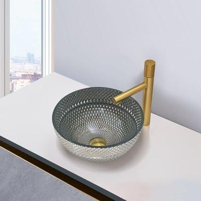 China Diámetro cromado Shinning 340m m y 395m m del lavabo de lavado a mano del vidrio del color en venta
