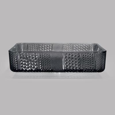 Cina Lavandino nero trasparente di vetro di forma rettangolare del lavabo di stile europeo in vendita