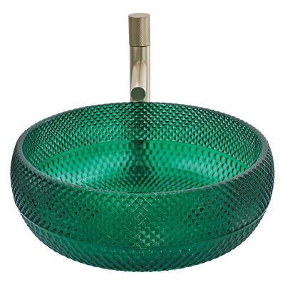 Cina La nave di vetro montata controsoffitto affonda Crystal Bathroom Wash Wash Basin in vendita