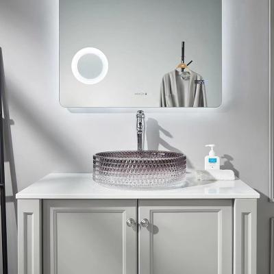 China De Wasbassin die van het gradiënt Zwart Glas Crystal Bathroom Vanity Sink gieten Te koop