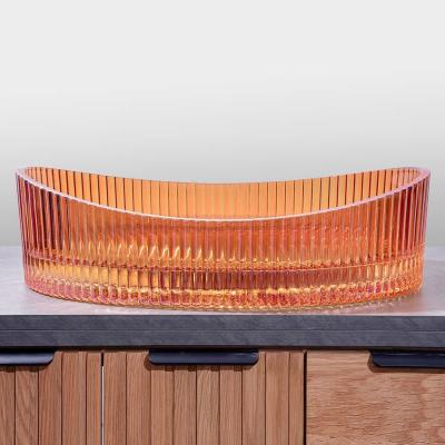 China Vidro de cristal montado na parede Lavar bacia de vinho tinto Cor 500*370*140mm Tamanho à venda