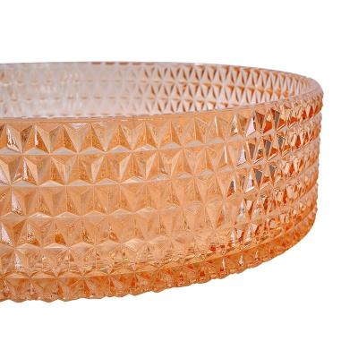 Cina Lavandino di Diamond Round Wash Hand Basin Amber Color Glass Bowl Bathroom in vendita