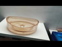 500*370*140mm Tamanho de vidro Lavatório Lavatório Bacia de água cristalina Sink Bowl de vidro