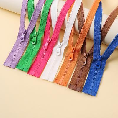 China Customizable #5 Resin Coil Zipper Thick Teeth Open End With Hard Material for sale