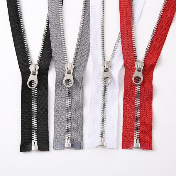 Quality Auto Lock #5 Metal Teeth Zipper Shiny Nickel Plated Finish For Shoes Clothing Bags for sale