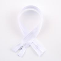Quality Semi Auto Lock #3 Close End Nylon Sport Zipper Lightweight White Concealed Zip for sale