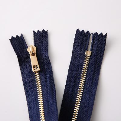China Rust Proof Coating #3 Metal Zippers Permanent Close End Zippers For Garment for sale