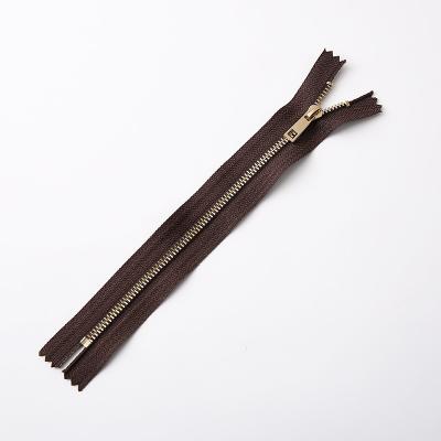 China Elegant #3 Metal Close End Zipper Lightweight Permanent Closed Bottom Zipper for sale