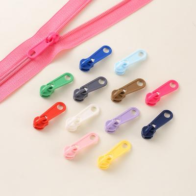 China Eco Friendly Colorful NO 5 Zipper Open End 5# Nylon Plastic Slider Zipper For Clothes for sale