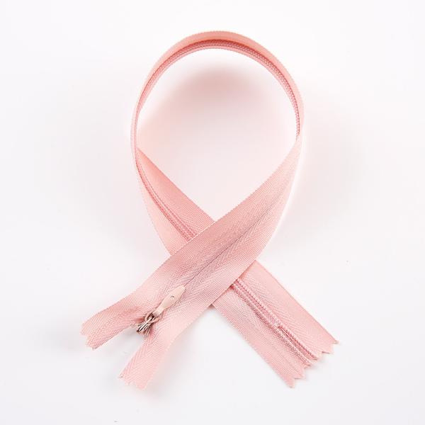 Quality #3 Nylon Pink Invisible Zipper Seamless Look Sport Zipper For Sewing for sale