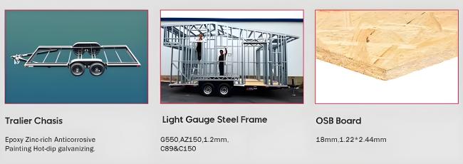 Interior view of prefab tiny house showing spacious layout