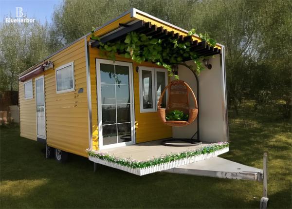 Quality Prefab Small House On Wheels For Family Travel And Simple Living for sale