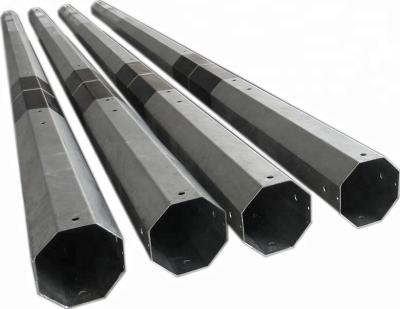 Cina l'alta corrente elettrica Palo della immersione calda Q345 di 10.5m ha galvanizzato la laccatura nera d'acciaio ottagonale in vendita