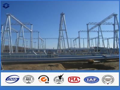 China Estrutura elétrica de aço galvanizada Pólo da subestação do mergulho quente com flange à venda