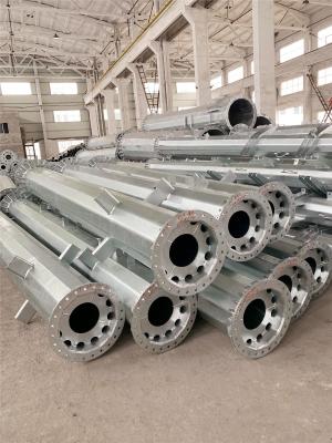 Cina Pali pratici d'acciaio tubolari galvanizzati, alto palo ad alta tensione d'acciaio dell'albero Q345 in vendita