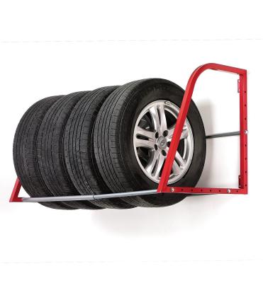 China Tire Storage Rack for Garage, Heavy Duty Tier Organizer Shelf for Home Workshop, Red Adjustable Spare Tire Holder, Holds for sale