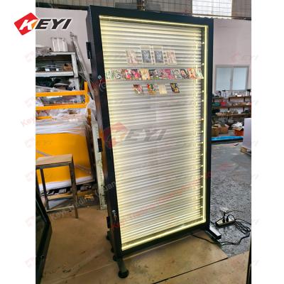 China Customize Acrylic Collectable Sports Cards Floor Stand Led Lights Metal Frame Showcase Collectible Trading Card Display Case for sale