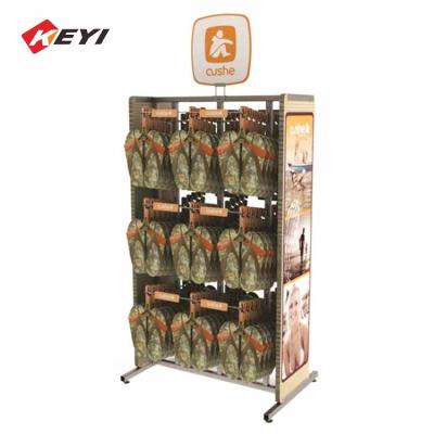 China Floor Standing Metal Wire Mesh Flip Flops Display Stand For Retail Shop for sale