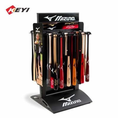 China Sports equipment floor stand hanging Baseball Bat Display Rack for sale
