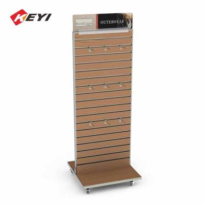 China Double Sided Wooden MDF Slatwall Display Rack For Retail Store for sale
