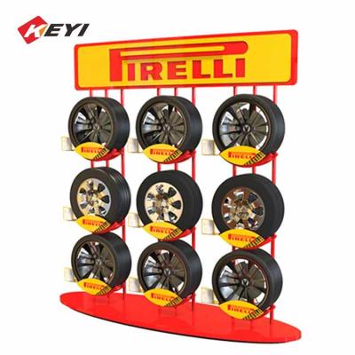 China Made In China Car Tyre Promotional Stand Retail Display Racks For Tire for sale